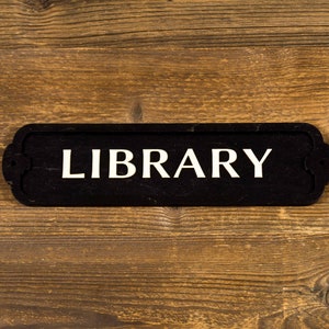 Wood Library Door Sign. Closet Sign. Vintage Style Wall Plate. - Etsy