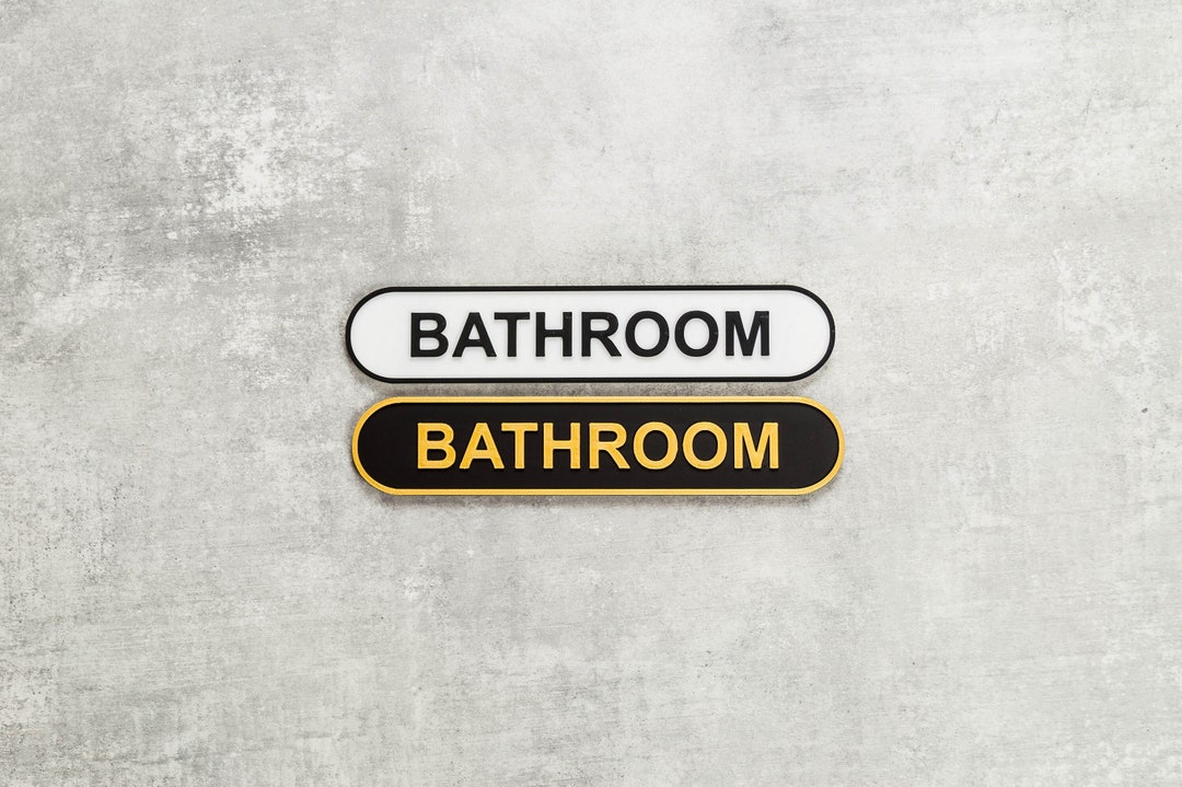 Bathroom Bioplastic Door Sign, Indoor and Outdoor Suitable, Can Be ...