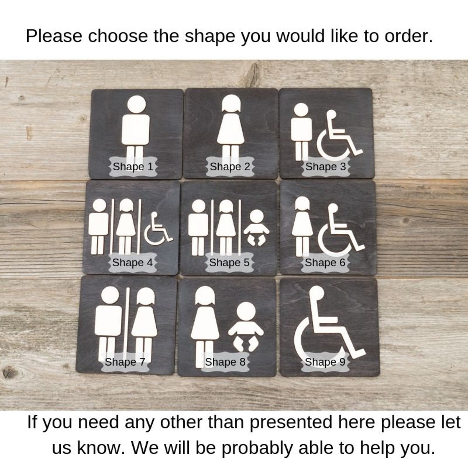 Toilet Door Sign. Wooden Rustic Restroom Signs Set. - Etsy