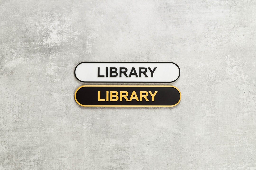 Library Bioplastic Door Sign, Book Lover Gift Idea, Indoor and Outdoor ...