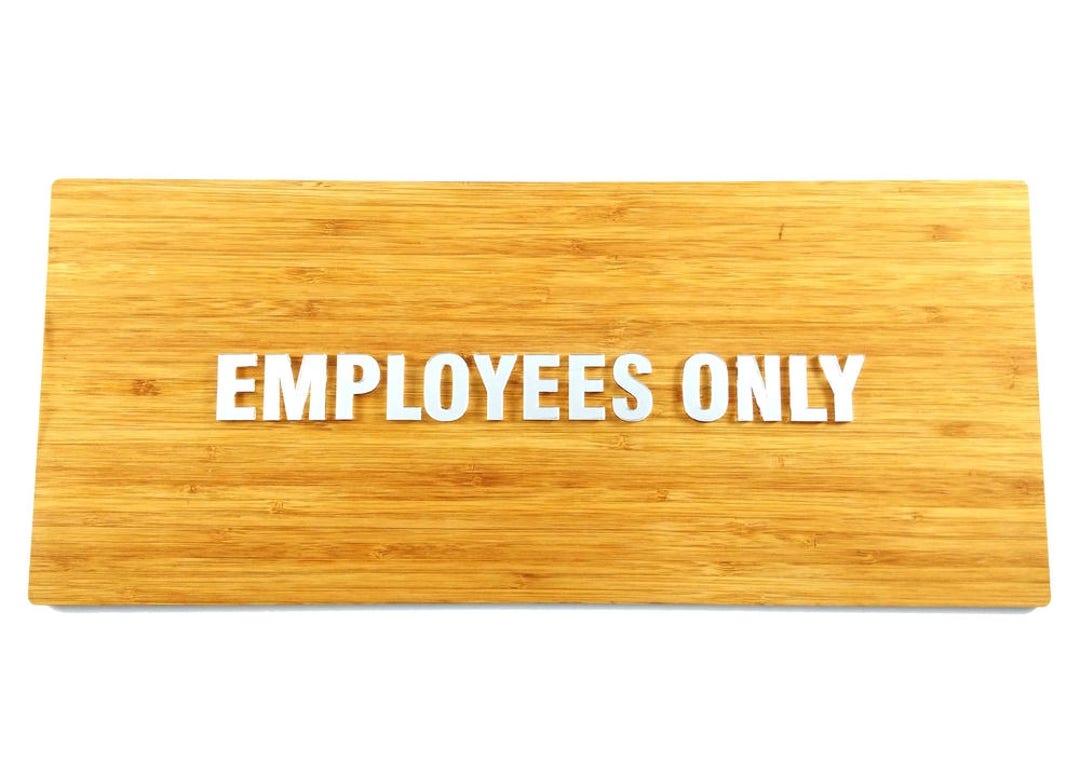Custom Wording Door Plaque - Natural Bamboo & Acrylic Mirror Letters ...