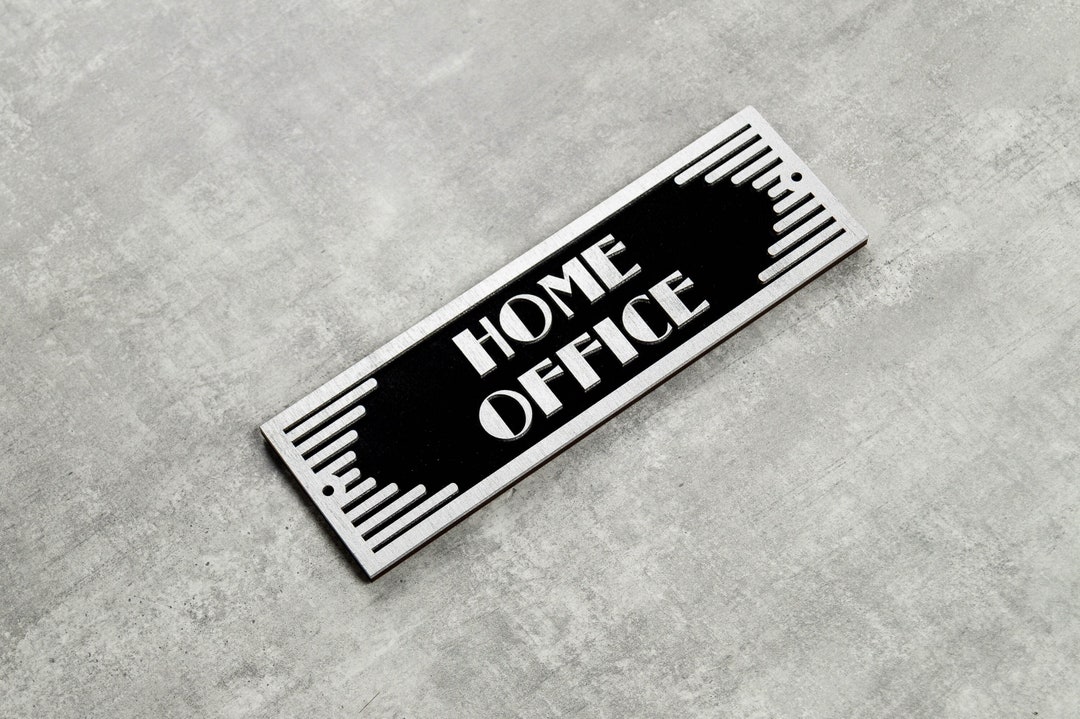 Home Office Door Sign, Remote Job, Art Deco Style Plate - Etsy