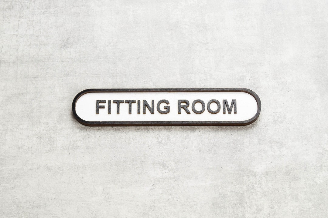 Fitting Room Wooden Door Sign. Classic Indoor Signage With Raised ...