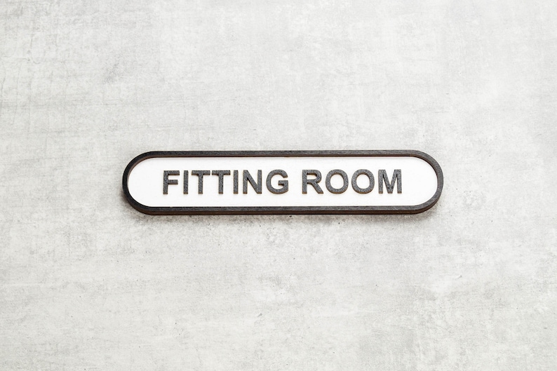 Fitting Room Wooden Door Sign. Classic Indoor Signage With Raised ...
