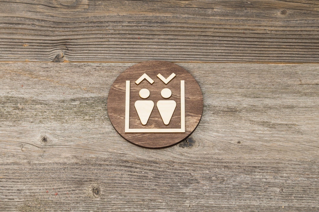 Round Elevator Wooden Door or Wall Sign. Lift Plate. - Etsy