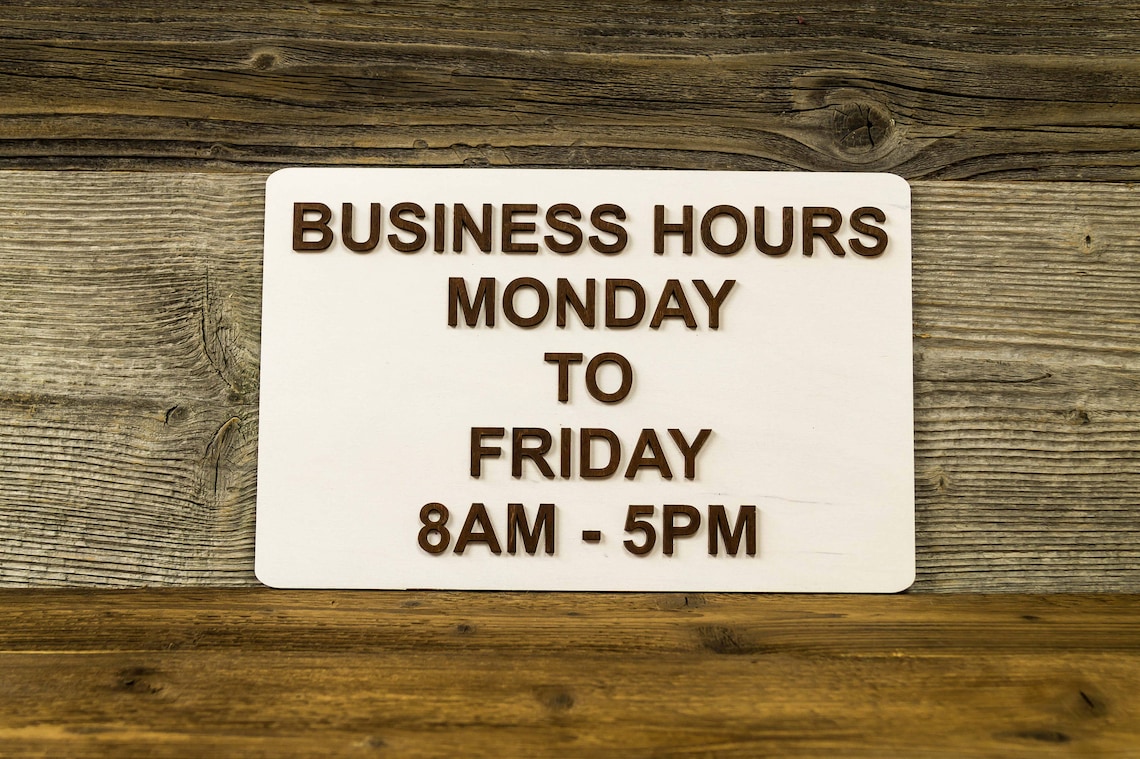 Business Hours Sign Opening Hours Office Restaurant Hotel | Etsy
