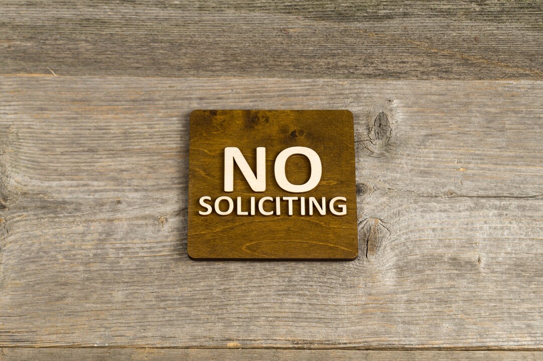 No Soliciting Sign. No Solicitors Wooden Plate. Wall or Door Mounting ...