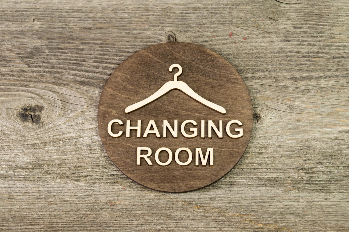 Unisex Changing Room Wooden Sign. Shop Sign. Fitness Club Sign. - Etsy