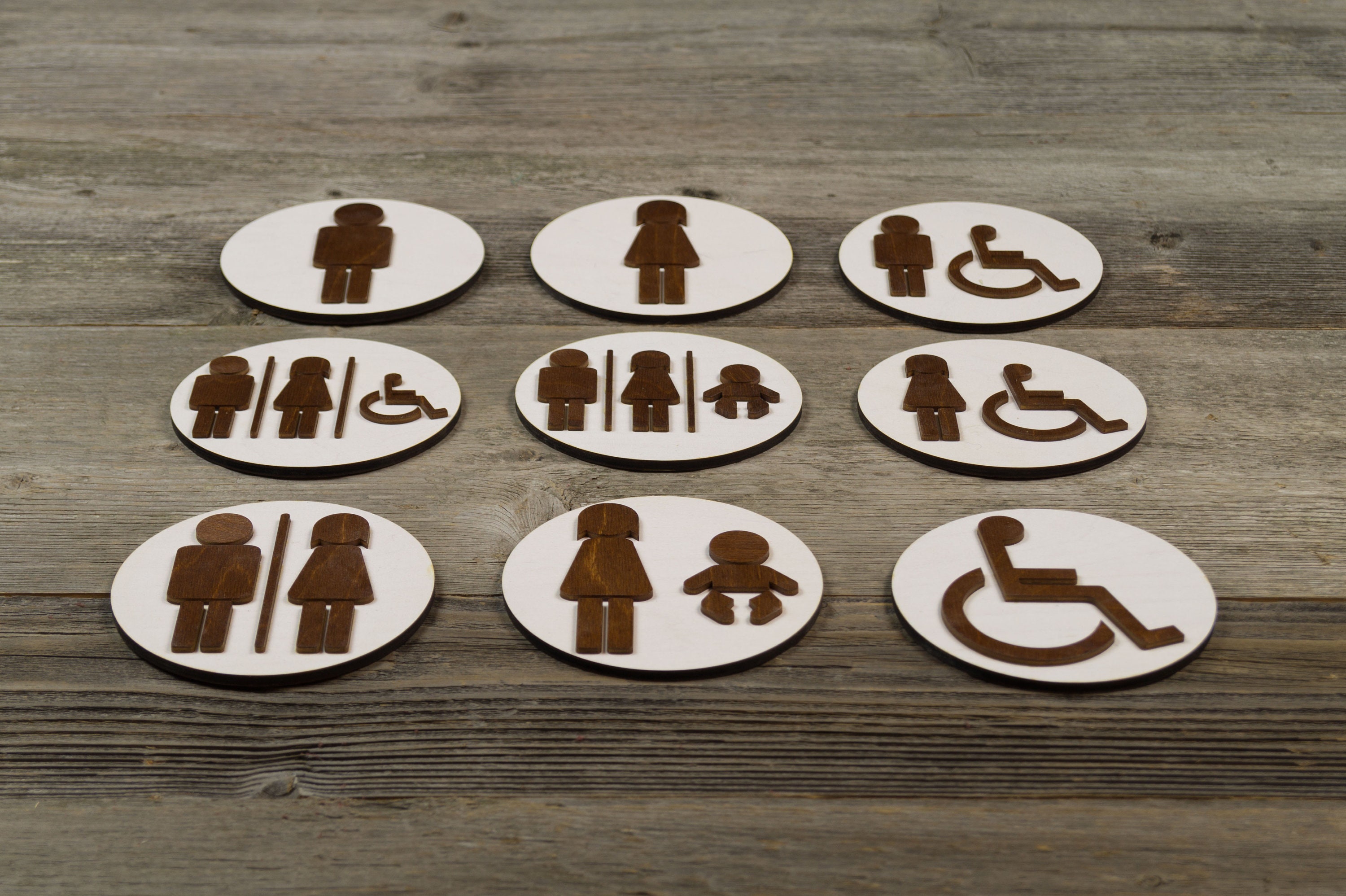 Round Toilet Door Sign With Dark Insert. Many Shapes - Etsy