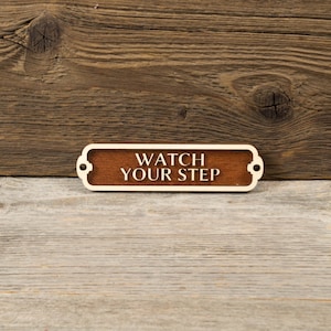 Watch Your Step Wooden Door or Wall Sign. Vintage British Railway Style ...