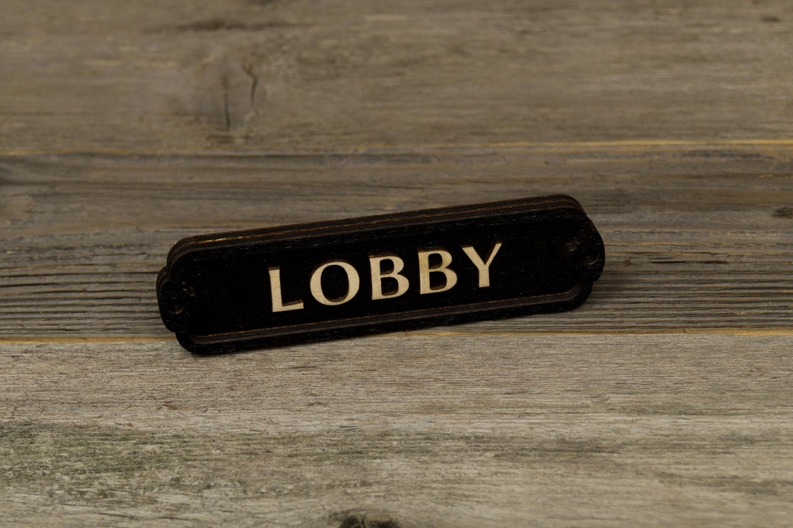 Wooden Lobby Door Sign. Vintage British Railway Style. Handmade Retro ...