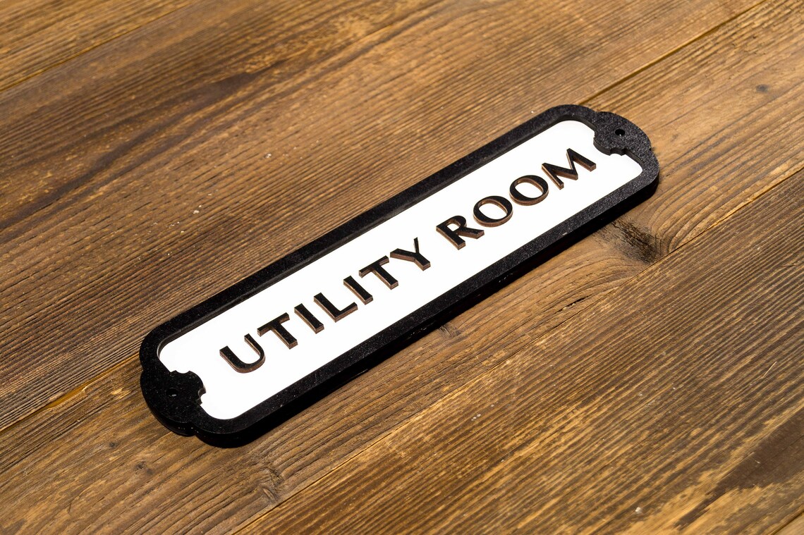 Wood Utility Room Door Sign. Vintage Style Wall Plate. - Etsy