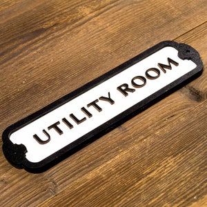 Wood Utility Room Door Sign. Vintage Style Wall Plate. - Etsy