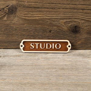 Wooden Studio Door Sign. Vintage British Railway Style. Handmade Retro ...