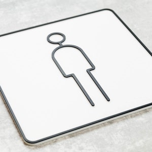 Modern 3D Printed Men Restroom Sign - Sleek Bathroom Door Decor - Male ...