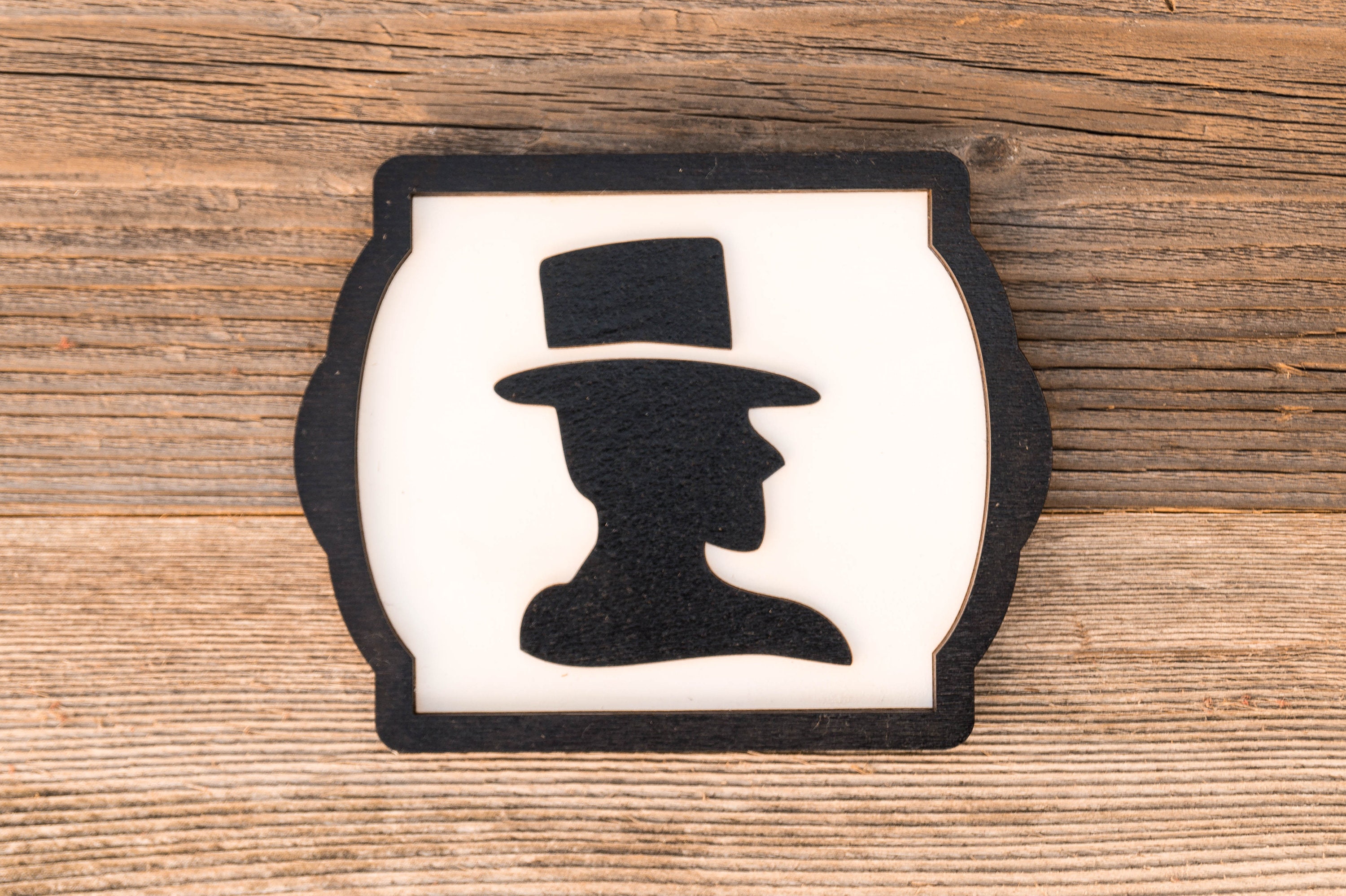Retro Style Wooden Restroom Door Signs Set. Rustic Toilet Decorations ...