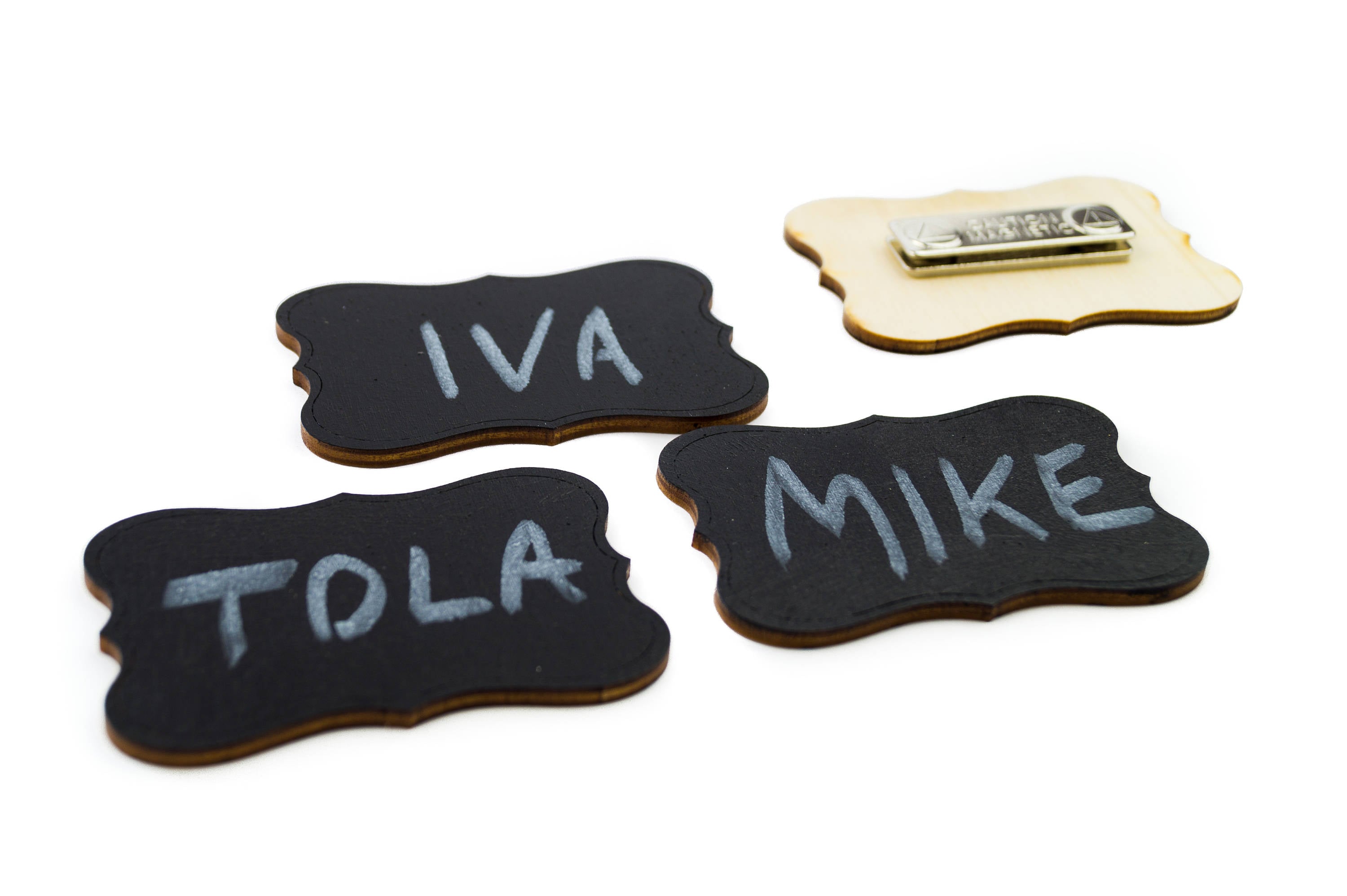 Set of 10 Chalkboard Magnetic Name Tags. Reusable Name Badges. - Etsy