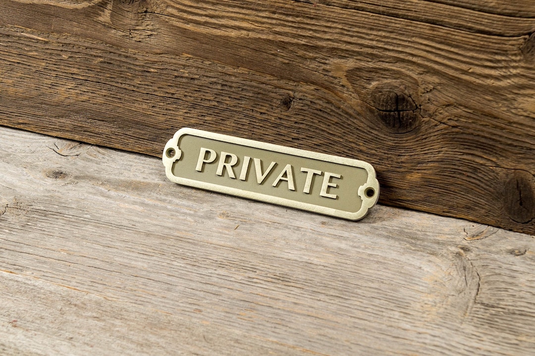 Private Door Sign - Cold Cast Brass Sign. Vintage Style Door Plaque ...