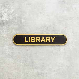 Library Bioplastic Door Sign, Book Lover Gift Idea, Indoor and Outdoor ...