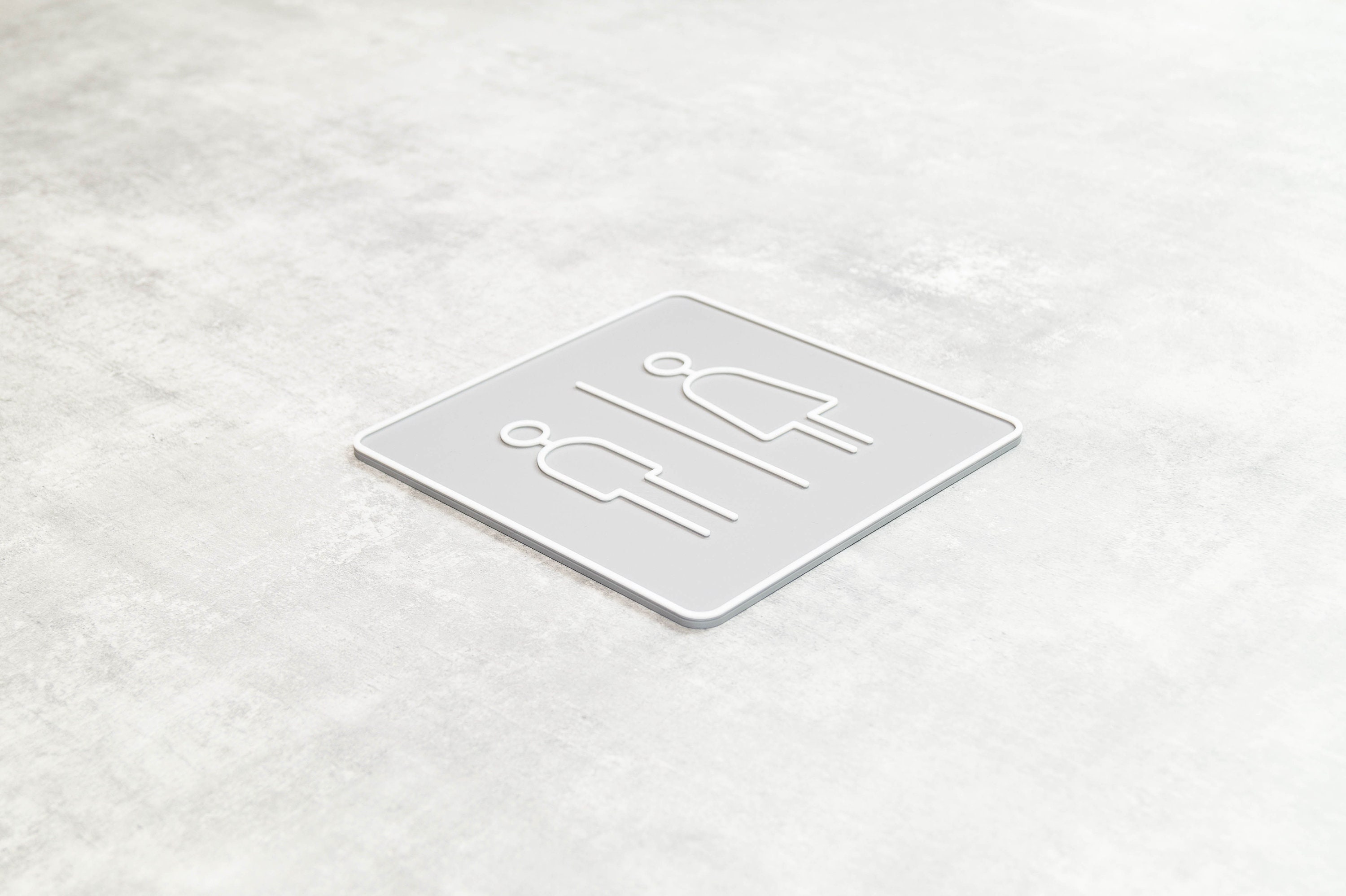 Modern 3D Printed Unisex Restroom Sign - Sleek Bathroom Door Decor ...