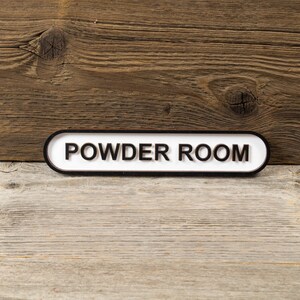 Powder Room Wooden Door Sign. Classic Indoor Signage With Raised ...