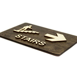 Stairs Sign, Staircase Direction. Wooden Door or Wall Sign. - Etsy