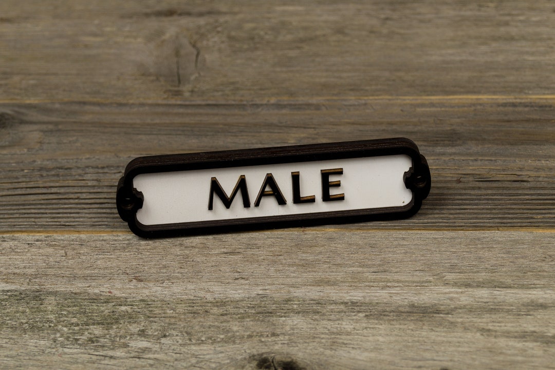 Wooden Men, Male Restroom Door Sign. Vintage British Railway Style ...