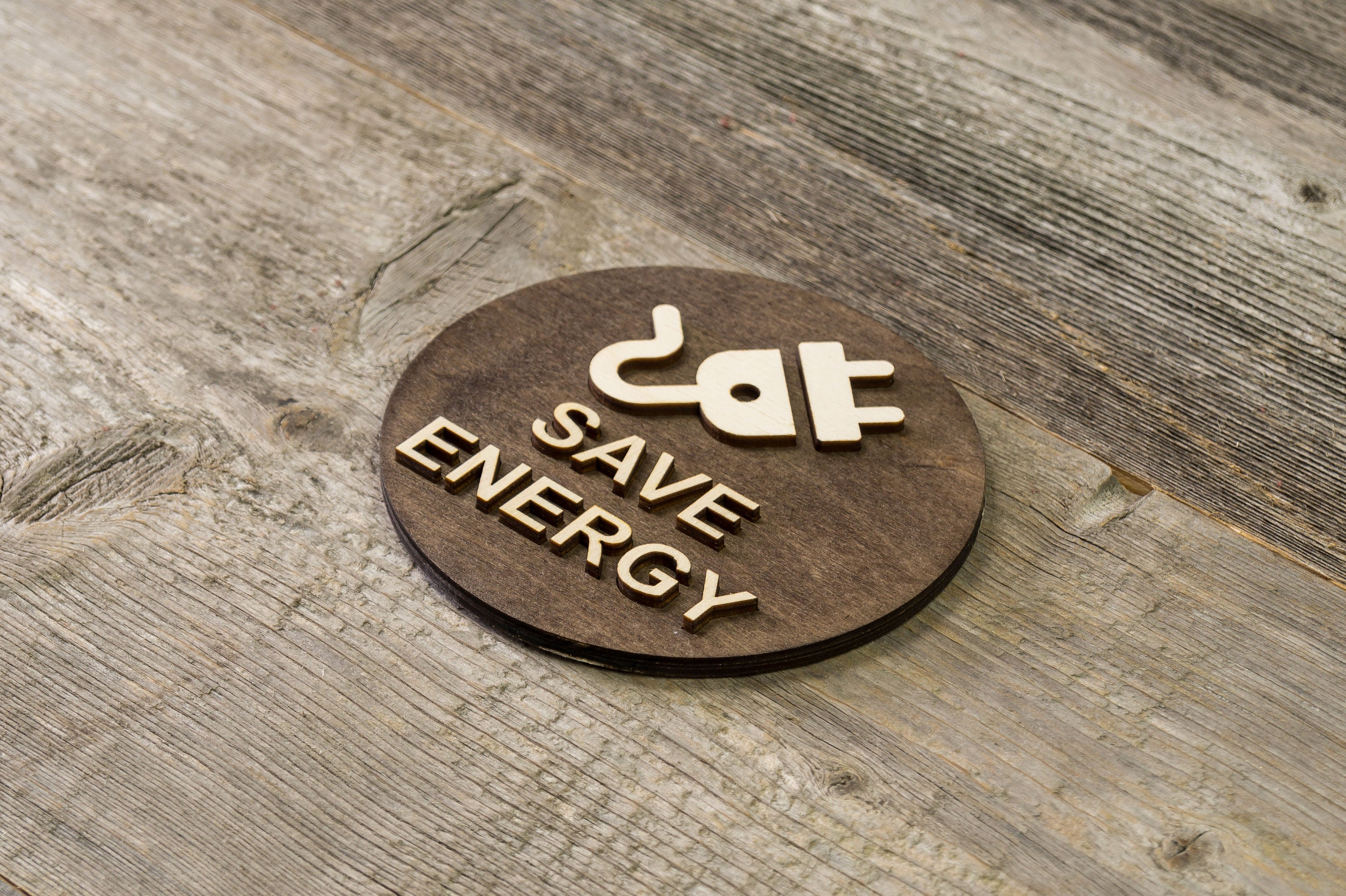 Save Energy Wooden Sign. Unplug Electric Equipment. Wall or Door ...