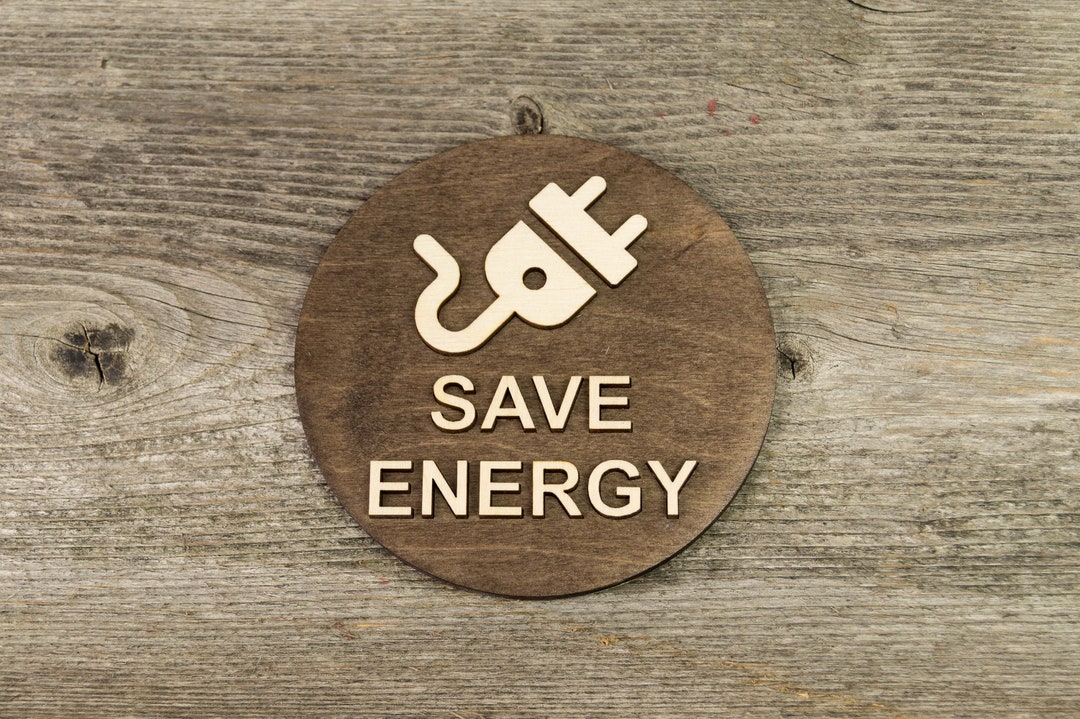 Save Energy Wooden Sign. Unplug Electric Equipment. Wall or Door ...