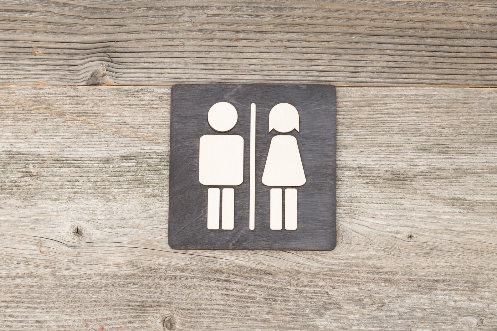 Toilet Door Sign. Wooden Rustic Restroom Signs Set. - Etsy