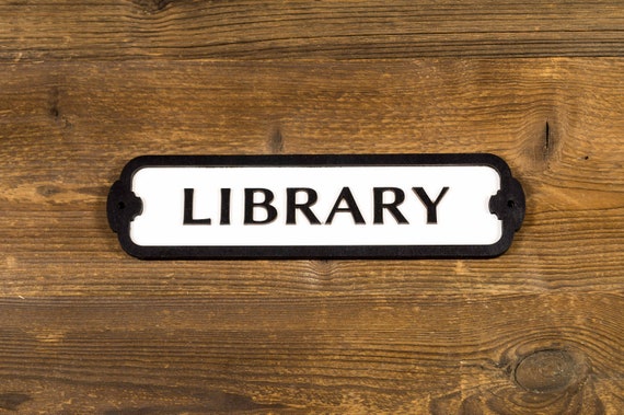 Wood Library Door Sign. Closet Sign. Vintage Style Wall Plate. - Etsy