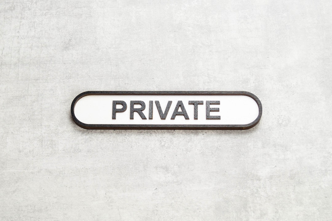 Private Wooden Door Sign. Classic Indoor Signage With Raised Lettering ...