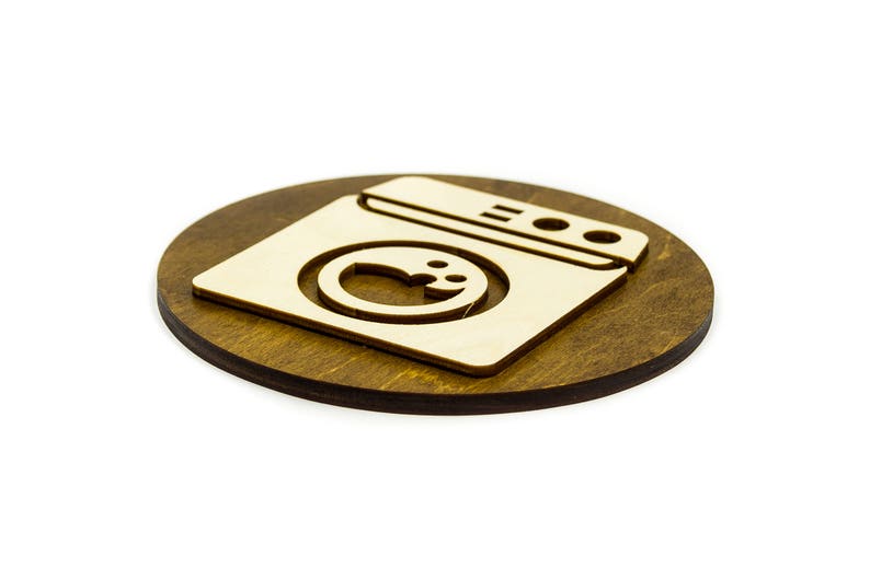 Laundry Room Door Sign. Laundry Machine Icon Wood Sign. - Etsy