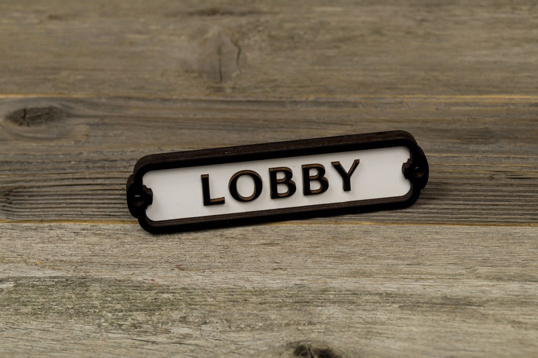Wooden Lobby Door Sign. Vintage British Railway Style. Handmade Retro ...