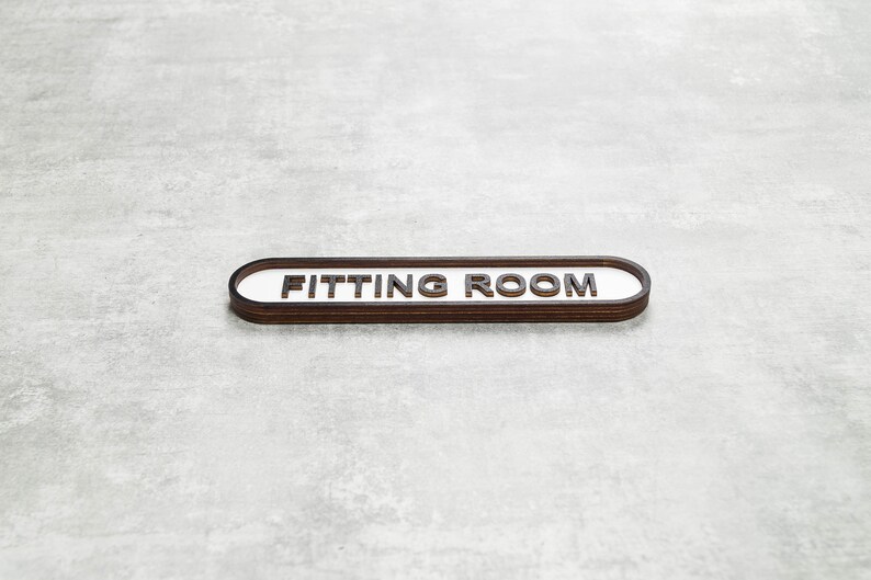Fitting Room Wooden Door Sign. Classic Indoor Signage With Raised ...