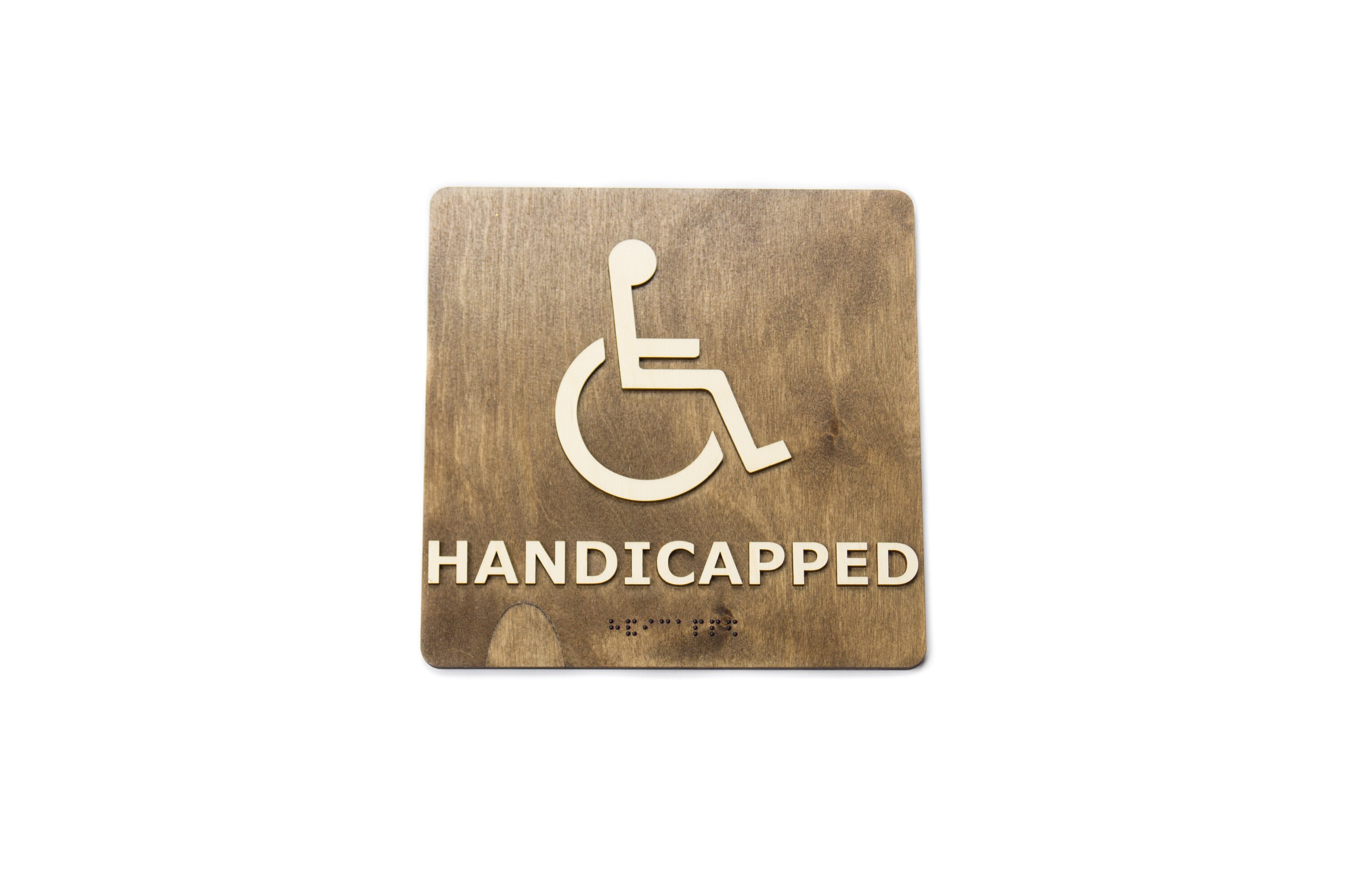 Handicapped Restroom Toilet Door Sign With Braille Dots WC - Etsy