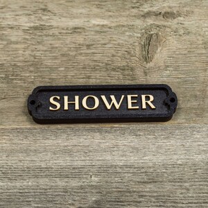 Shower Door Sign, Toilet Door Sign, Door Plaque, Vintage Style, Railway ...