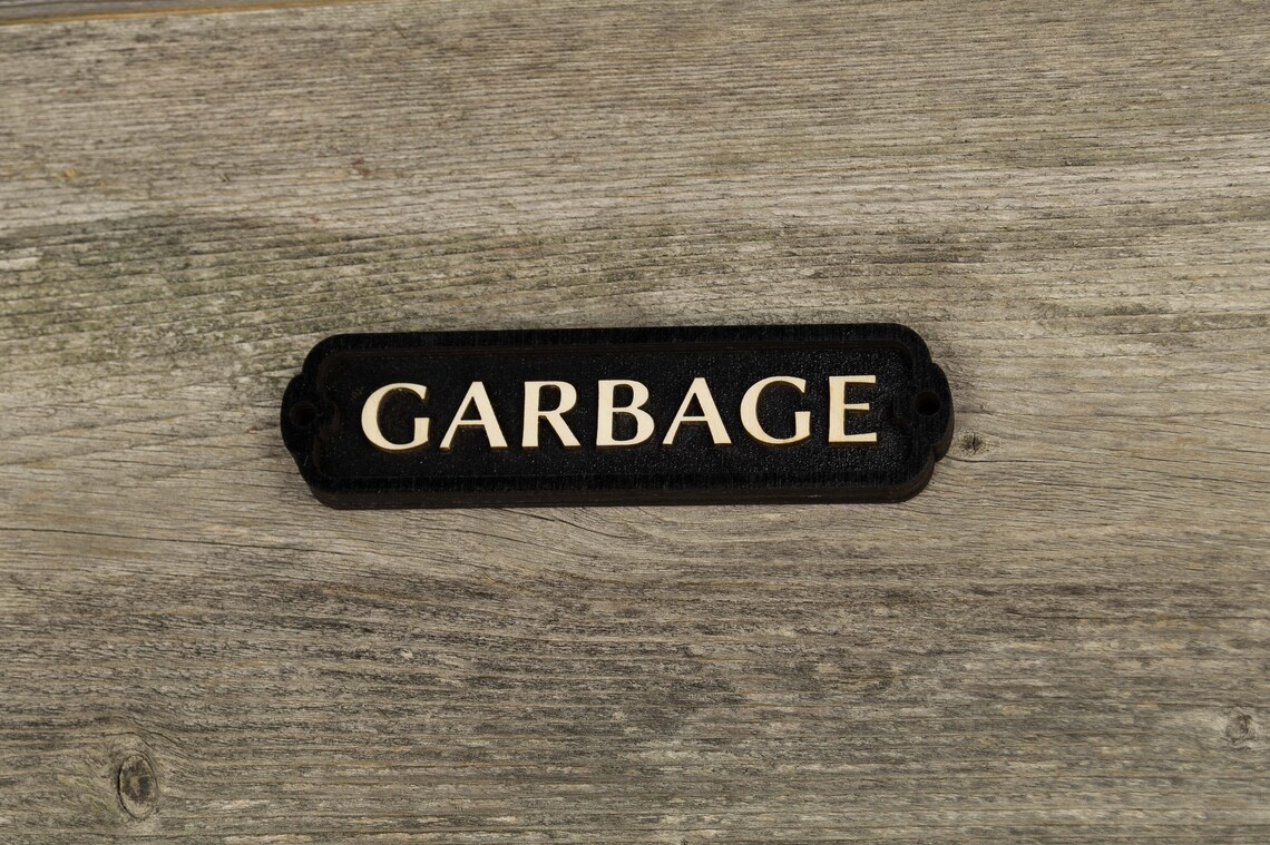 Wooden Garbage, Trash Sign. Vintage British Railway Style. Handmade ...