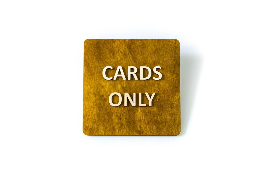 Cards Only. Restaurant, Shop Door or Wall Sign. No Cash. - Etsy