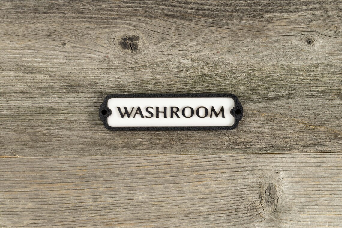 Washroom Door Sign. Retro Style Sign Made of Wood. Handmade. - Etsy