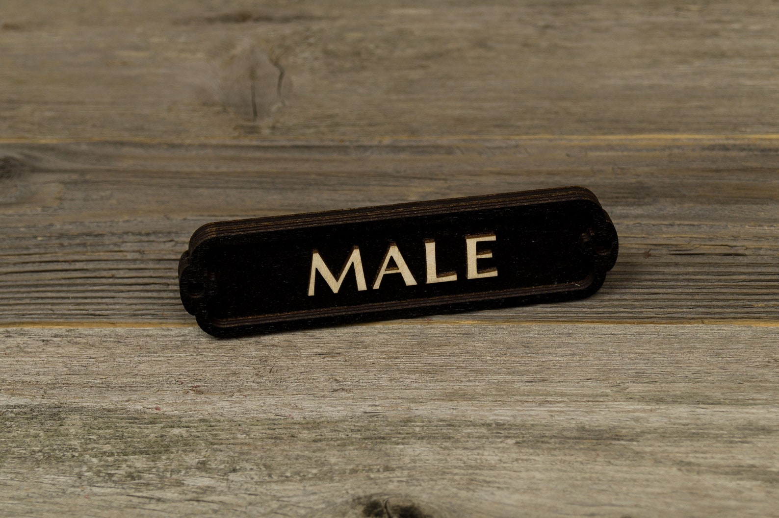Wooden Men, Male Restroom Door Sign. Vintage British Railway Style ...