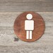 Round Toilet Door Sign. Wooden Rustic Restroom Signs Set. - Etsy