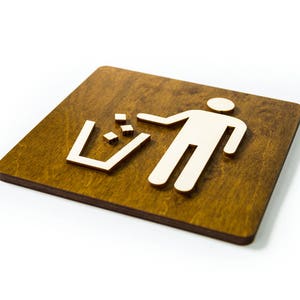 Trash Bin, Garbage Door Sign. Office Space Signage. Housewarming. - Etsy