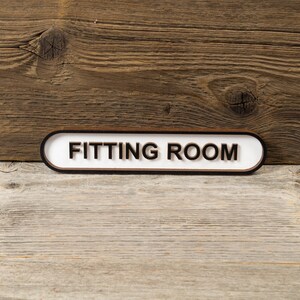 Fitting Room Wooden Door Sign. Classic Indoor Signage With Raised ...