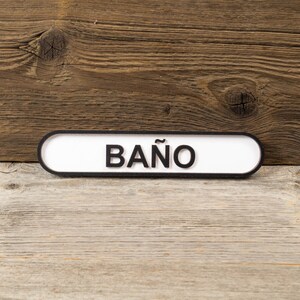 Baño Wooden Door Sign. Classic Indoor Signage With Raised Lettering ...