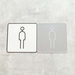 Modern 3D Printed Men Restroom Sign Sleek Bathroom Door Decor Male ...