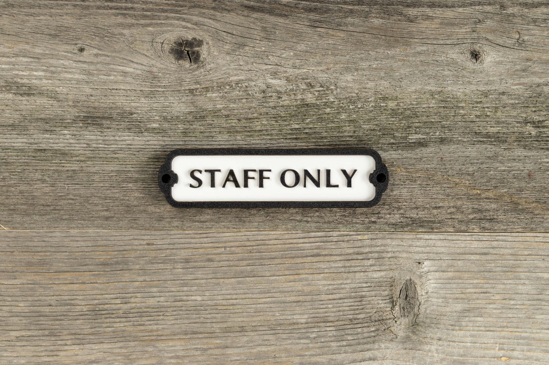 Wooden Staff Only Door Sign. Vintage British Railway Style. Handmade ...