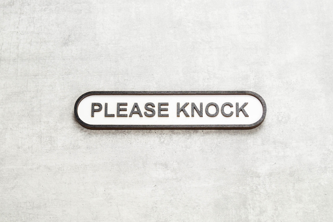 Please Knock Wooden Door Sign. Classic Indoor Signage With Raised ...
