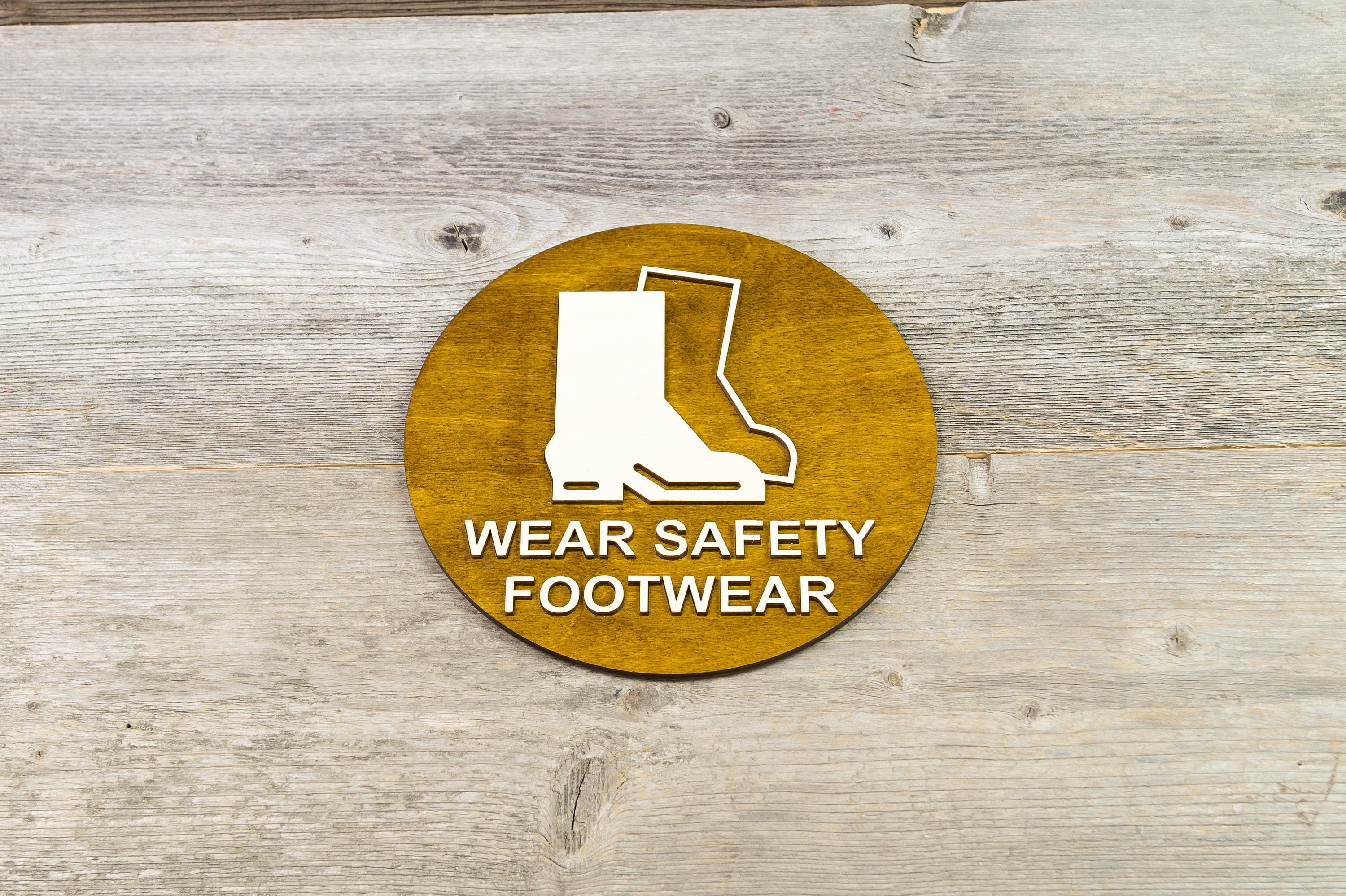 Wear Safety Footwear. Company Safety Sign. Warning Safety Sign. - Etsy