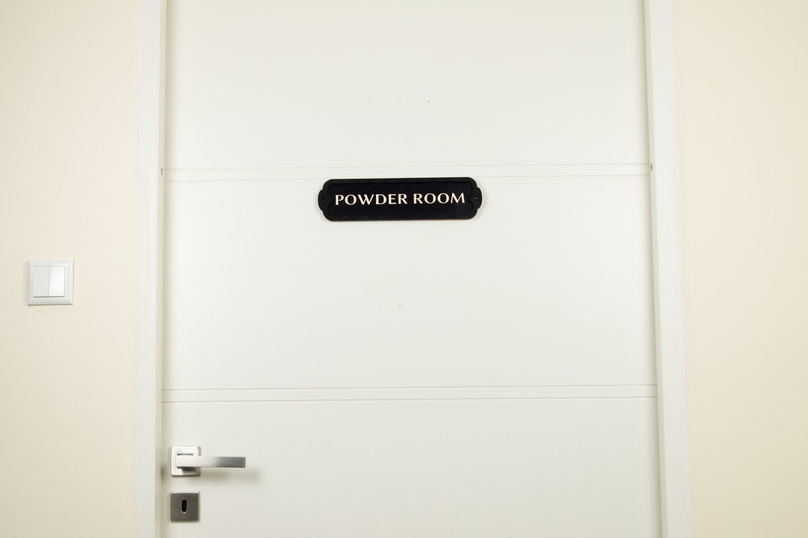 Powder Room Door Sign. Closet Sign. Vintage Style Wall Plate. - Etsy
